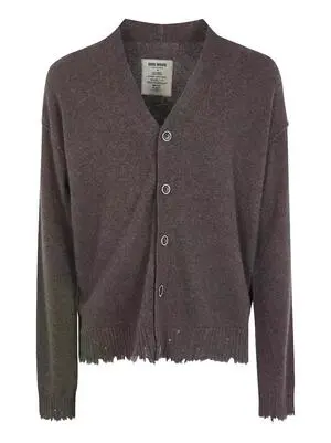 UMA WANG Cashmere Frayed-Hem Cardigan