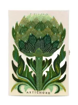 OLYMPIA LE-TAN Olympia Le-Tan Artichoke Embroidered Clutch Bag Neutrals