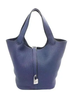 Hermès Hermès Clemence Picotin Lock 22 Handbag Blue