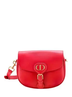 Dior Bobby Flap Bag Leather Medium Crossbody Bag Red