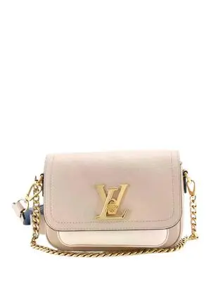 LOUIS VUITTON Lockme Tender Handbag Leather Crossbody Bag Neutrals