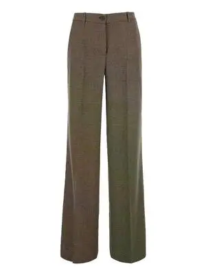 P.a.r.o.s.h Check-pattern Wide-leg Trousers - Brown