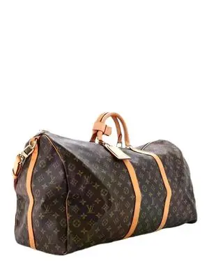 LOUIS VUITTON Keepall Bandouliere Bag Monogram Canvas 60 Travel Bag - Brown