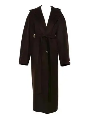 Sportmax Hooded Belted Coat - Brown