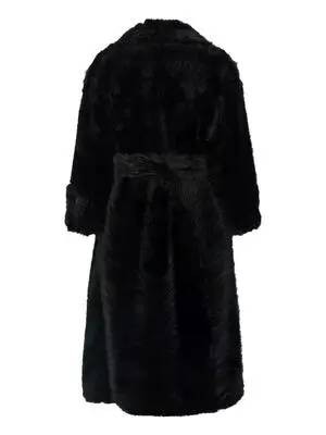 B&B COUTURE Jackie Faux Fur Coat - Black
