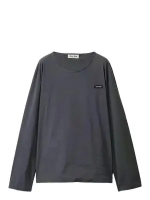 MIU MIU Miu Miu Stretch Poplin Long Sleeve Top