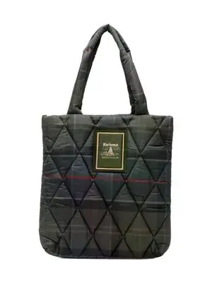 Barbour Arlene Tartan Quilted Tote Bag - Green