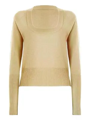 Wolford Ribbed Knit Long Sleeve Sweater - Brown