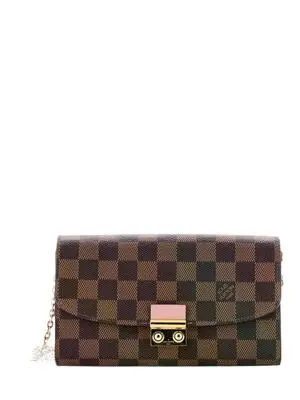 LOUIS VUITTON Croisette Chain Wallet Damier Crossbody Bag - Brown