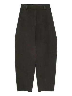 LISA YANG Wrenda Seam-detail Straight-leg Trousers - Green
