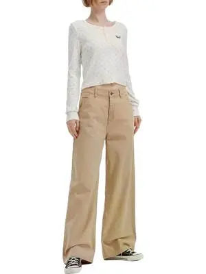 CHOCOOLATE Logo-embroidered Floral-print Long-sleeved Cropped T-shirt