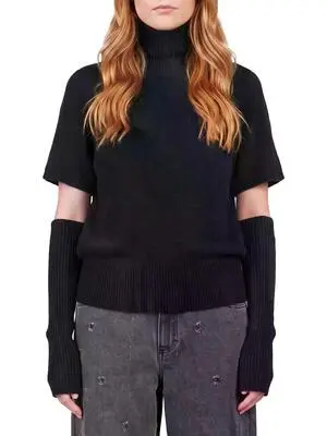 Federica Tosi Ribbed High-neck Sweater - Black
