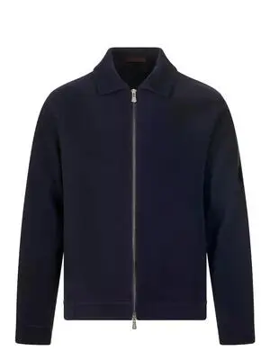 Fedeli Zip-up Collared Jacket Blue