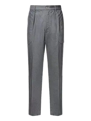 Eleventy Pleated Patch-pocket Jeans - Grey