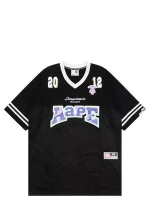 AAPE BY *A BATHING APE Moonface Mesh-panelled T-shirt Mini Dress - Blue