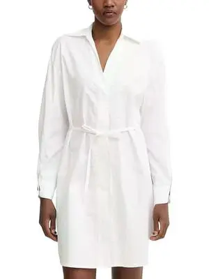 Armani Exchange Belted Shirt Mini Dress White