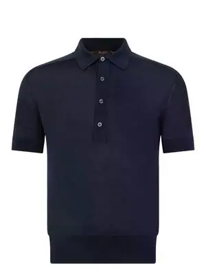 MOORER Sleeved Polo Shirt - Blue