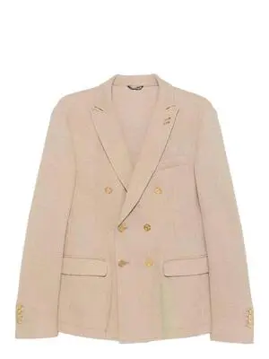 DANIELE ALESSANDRINI Double-breasted Peak-lapel Jacket - Neutrals
