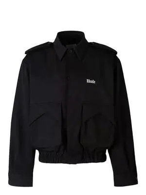 Rhude Embroidered Logo Wool Jacket - Black