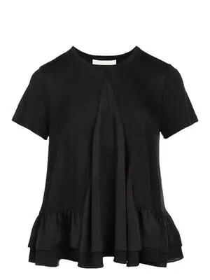 CLUB21 Kayla Peplum-hem T-shirt - Black