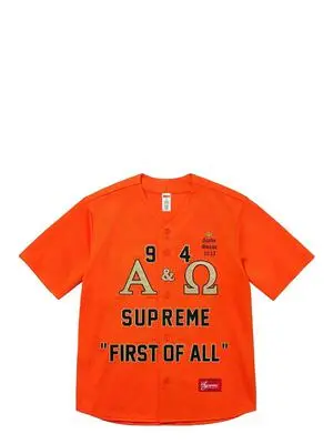 Supreme Alpha Omega Baseball Jersey Shirt - Orange
