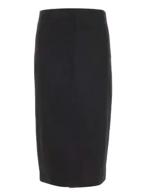 ELENA MIRÒ Back-slit Midi Skirt - Black