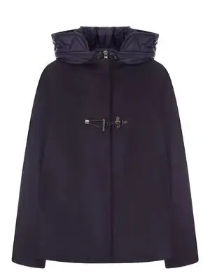 FAY ARCHIVE Toggle-fastening Single-breasted Cape - Blue