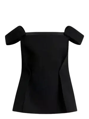 Khaite Yasmina Off-the-shoulder Sculptural Drape Top - Black