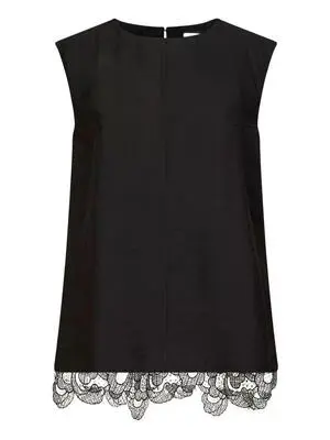 STUDIO NICHOLSON Studio Nicholson Sleeveless Scalloped Lace Insert Blouse