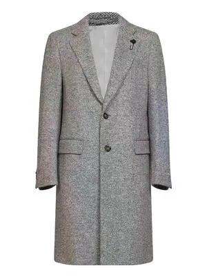 LARDINI Lardini Single-Breasted Herringbone Coat