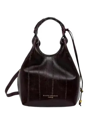 GIANNI CHIARINI Small Dua Leather Shoulder Bag Red