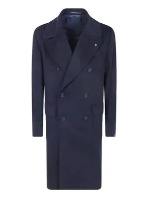Tagliatore Double-breasted Wool Coat - Blue
