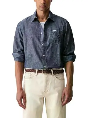 Guess Button-down Chest-pocket Shirt - Blue