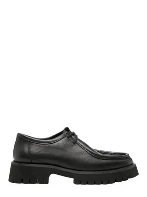 SERGIO MORETTI FIRENZE Lace-up Lug Sole Loafers - Black