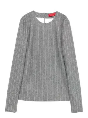 THELATEST Elisa Pinstripe Long-sleeve Top - Grey