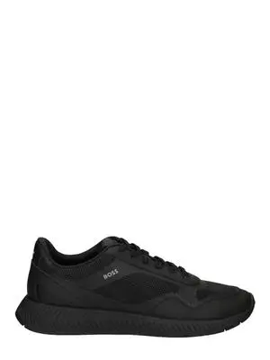 BOSS Mesh Trainers With Ribbed Sole - Black