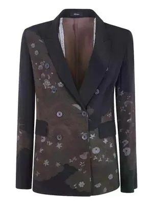 IBRIGU IBRIGU Floral Print Double-Breasted Blazer
