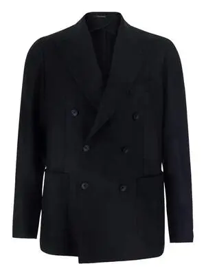 Tagliatore Double-breasted Buttoned Blazer - Black