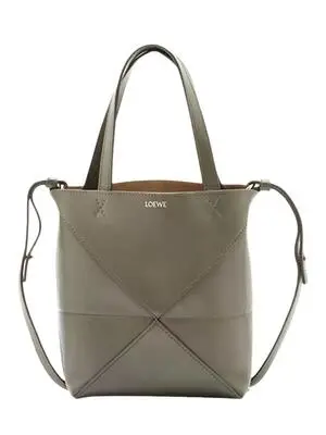 Loewe Calfskin Puzzle Fold Tote Satchel - Brown