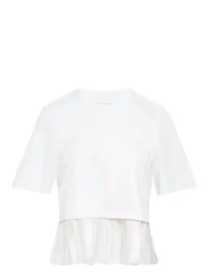 CLUB21 Pleated Hem T-shirt - White