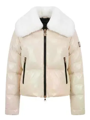 HIGH SOCIETY Faux-fur Collar Puffer Jacket - Neutrals