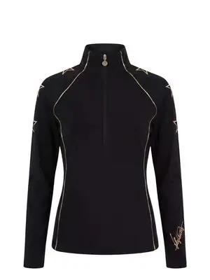 HIGH SOCIETY Stella Star-patch Half-zip Base Layer - Black