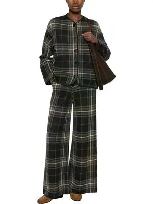 Eric Bompard Tartan-jacquard Palazzo Pants - Grey