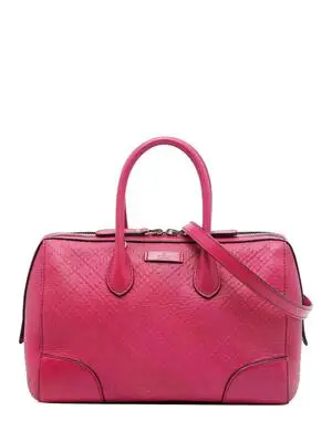 Gucci Diamante Bright Calfskin Boston Bag Satchel - Pink