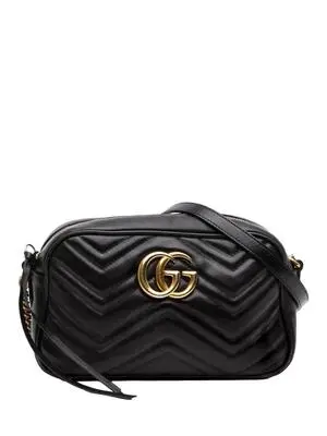 Gucci Gg Marmont Matelassé Calfskin Crossbody Bag - Black