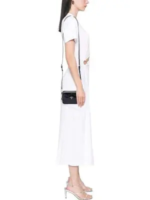 Prada Saffiano Vernice Fiocco Camera Crossbody Bag - Black
