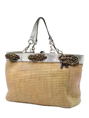 Gucci Straw Positano Scarf Tote Bag - Neutrals