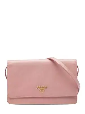 Prada 2010-2026 Saffiano Wallet On Strap Crossbody Bag - Pink
