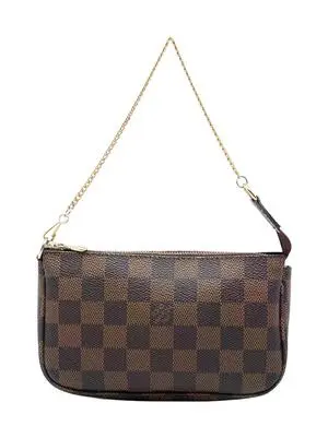 LOUIS VUITTON 2004 Damier Ebene Mini Pochette Accessoires Handbag - Brown