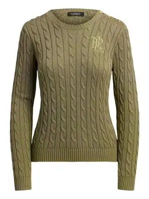 Ralph Lauren Cable Knit Button Detail Sweater - Green